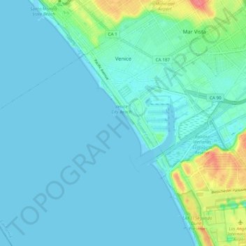 Venice topographic map, elevation, terrain
