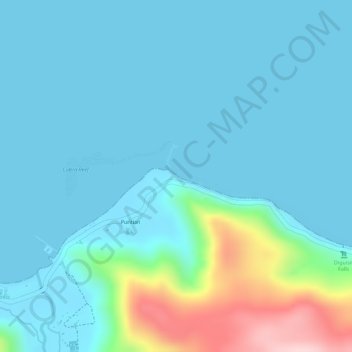 Diguisit Beach topographic map, elevation, terrain