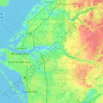 Manatee River topographic map, elevation, terrain