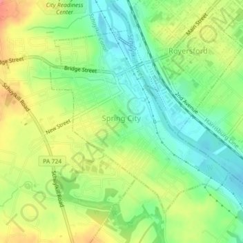 Spring City topographic map, elevation, terrain