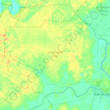 Siak topographic map, elevation, terrain