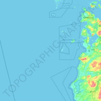 Sola topographic map, elevation, terrain