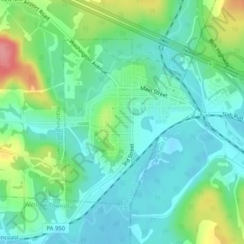 Falls Creek topographic map, elevation, terrain