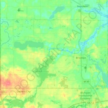 Columbia Township topographic map, elevation, terrain