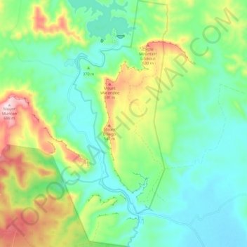Cania Gorge National Park topographic map, elevation, terrain