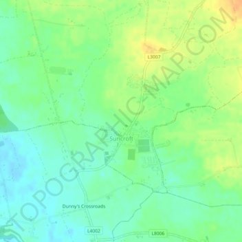 Suncroft topographic map, elevation, terrain