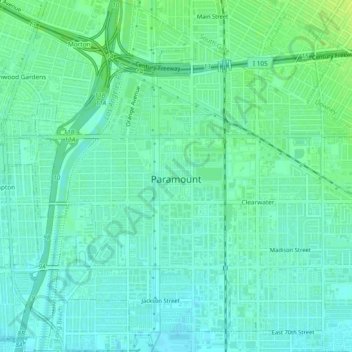 Paramount topographic map, elevation, terrain