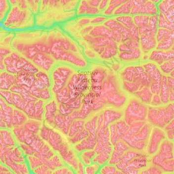 Spatsizi Plateau Wilderness Provincial Park topographic map, elevation ...