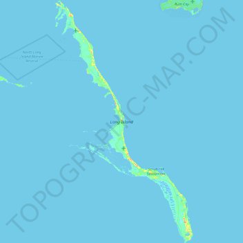 Long Island topographic map, elevation, terrain