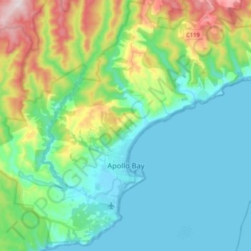 Apollo Bay topographic map, elevation, terrain