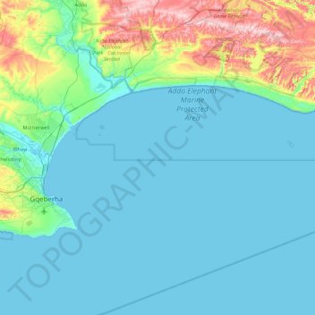 Algoa Bay topographic map, elevation, terrain