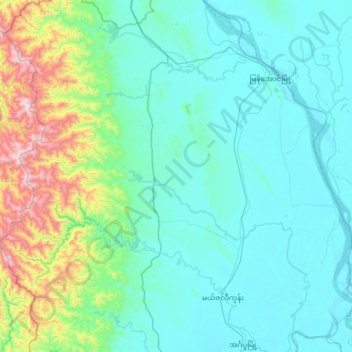 Myanaung topographic map, elevation, terrain