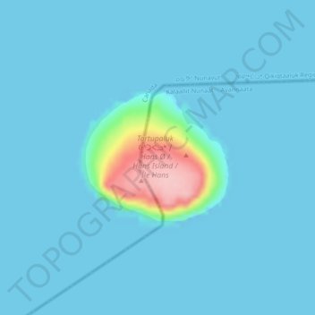 Hans Island topographic map, elevation, terrain