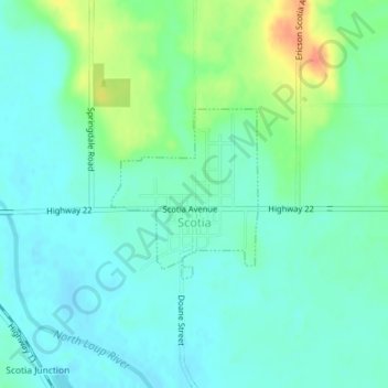 Scotia topographic map, elevation, terrain