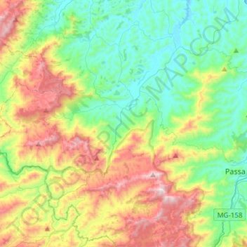 Virgínia topographic map, elevation, terrain