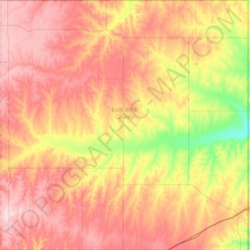 Lipscomb County topographic map, elevation, terrain
