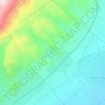 Beit Shama topographic map, elevation, terrain