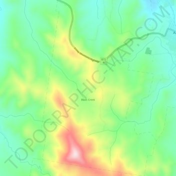 Black Creek topographic map, elevation, terrain