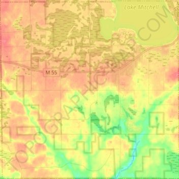 Cherry Grove Township topographic map, elevation, terrain