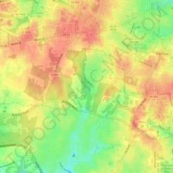 George Mason topographic map, elevation, terrain