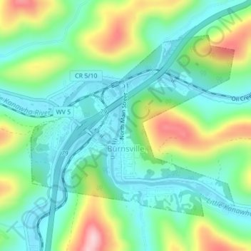 Burnsville topographic map, elevation, terrain