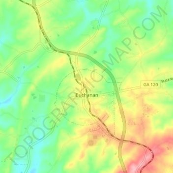 Buchanan topographic map, elevation, terrain