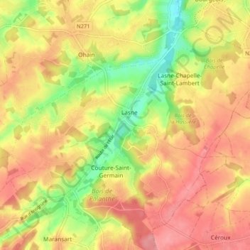 Lasne-Chapelle-Saint-Lambert topographic map, elevation, terrain