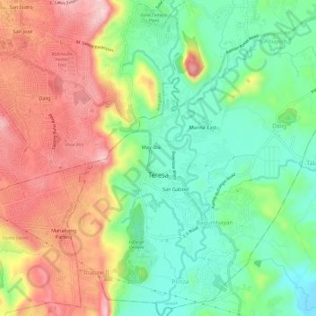 Teresa topographic map, elevation, terrain