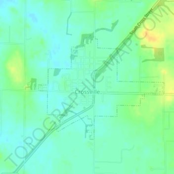 Crossville topographic map, elevation, terrain