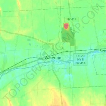 Town of Waterloo topographic map, elevation, terrain