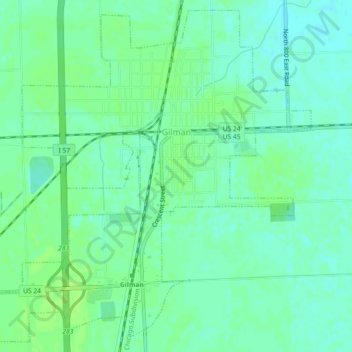 Gilman topographic map, elevation, terrain
