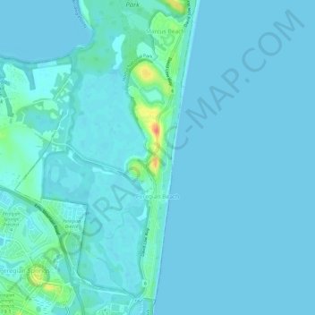 Peregian Beach topographic map, elevation, terrain