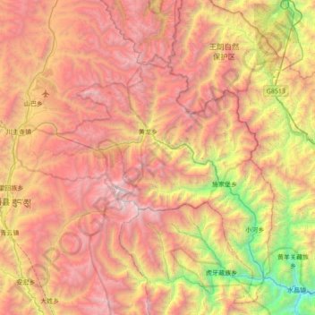 Huanglong Scenic and Historic Interest Area topographic map, elevation ...