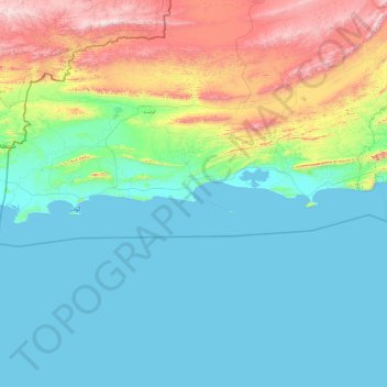 Gwadar District topographic map, elevation, terrain