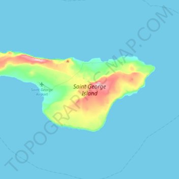 Saint George Island topographic map, elevation, terrain