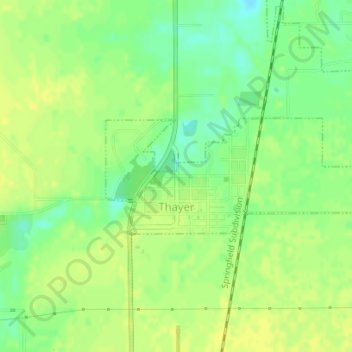 Thayer topographic map, elevation, terrain