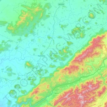 Kalimela topographic map, elevation, terrain