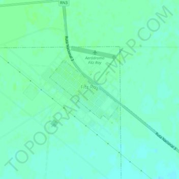 Fitz Roy topographic map, elevation, terrain