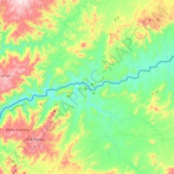 Mereb river topographic map, elevation, terrain