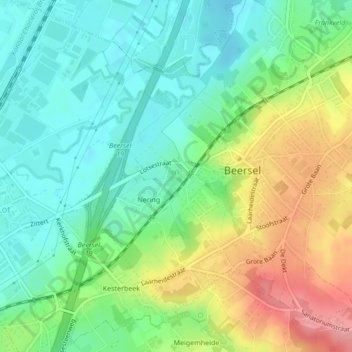 Kasteel van Beersel topographic map, elevation, terrain