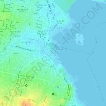Parroquia Olegario Villalobos topographic map, elevation, terrain