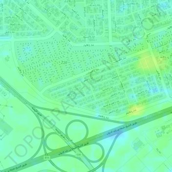 MBZ City Park topographic map, elevation, terrain