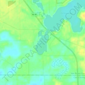 Little Cedar Lake topographic map, elevation, terrain
