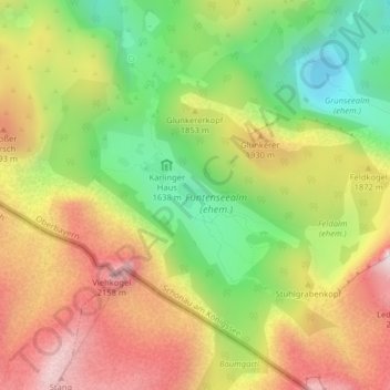 Funtensee topographic map, elevation, terrain