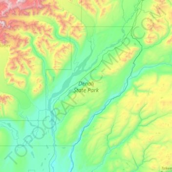 Denali State Park topographic map, elevation, terrain