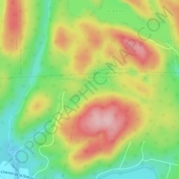 Lac de la Poche topographic map, elevation, terrain