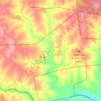 Manyeleti topographic map, elevation, terrain