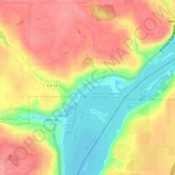 St. Croix River Boom Site Landing topographic map, elevation, terrain