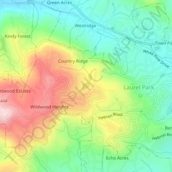 Echo Lake topographic map, elevation, terrain
