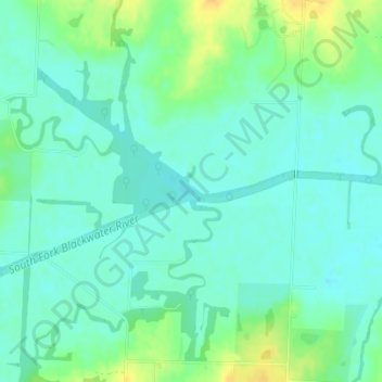 Noth Fork Blackwater River topographic map, elevation, terrain